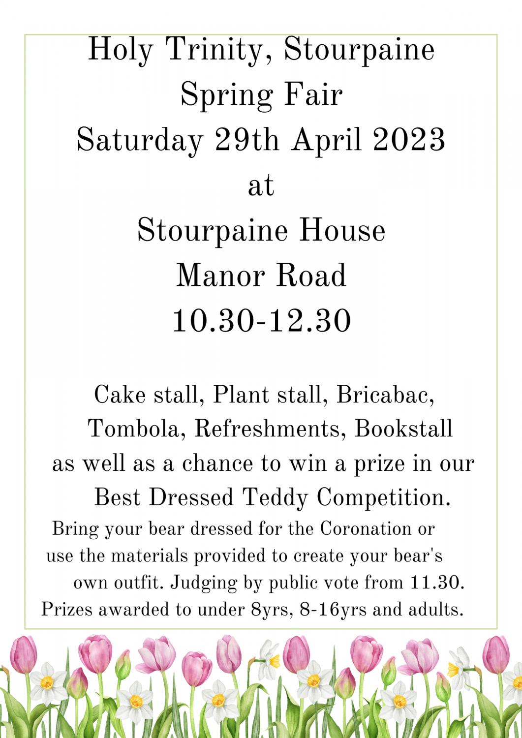 Holy Trinity Church Spring Fair – 29th April 2023 – Benefice